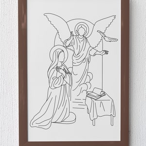 The Annunciation of the Blessed Virgin Mary Minimalist Line Art ...