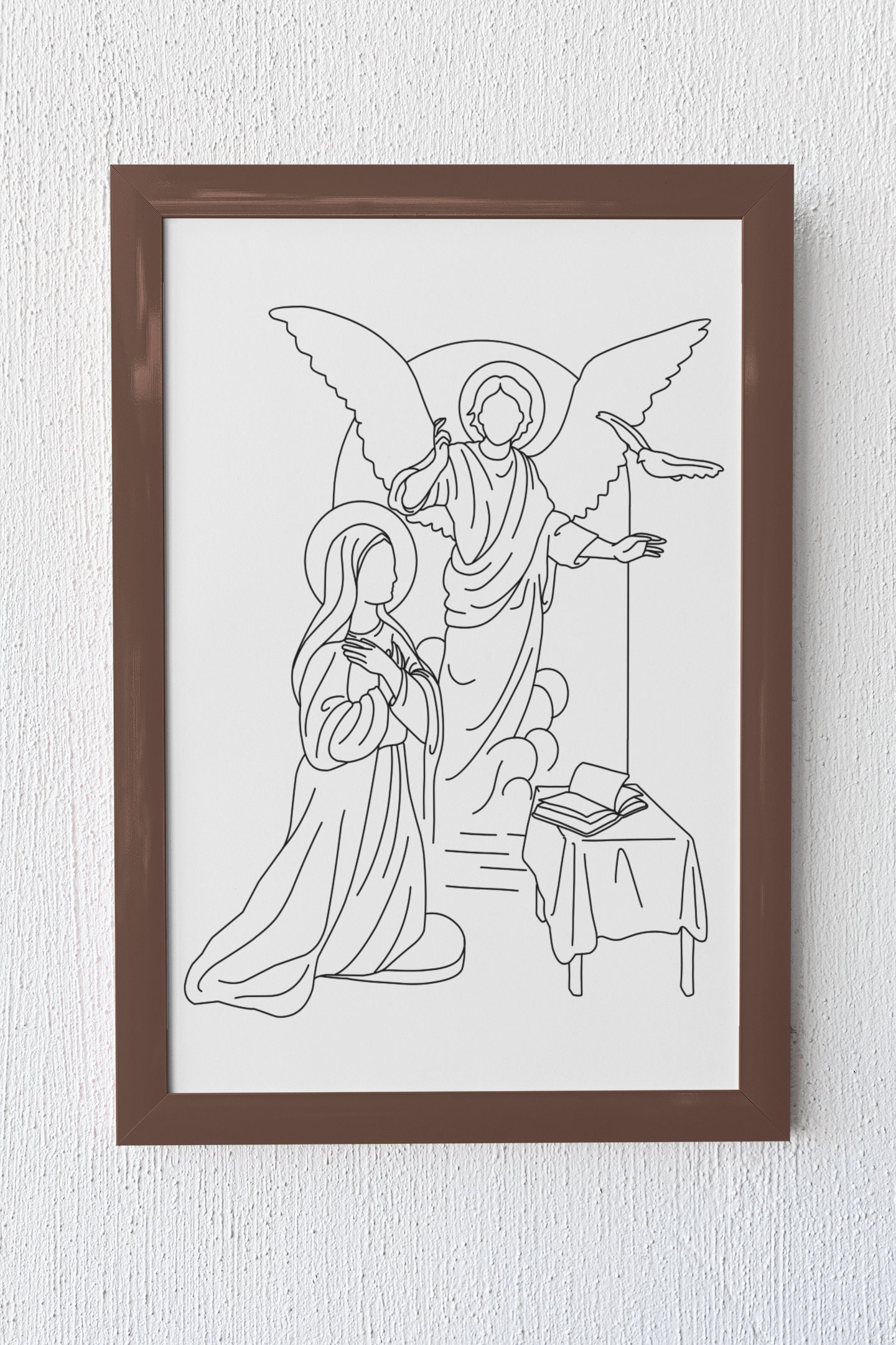 The Annunciation of the Blessed Virgin Mary Minimalist Line Art ...