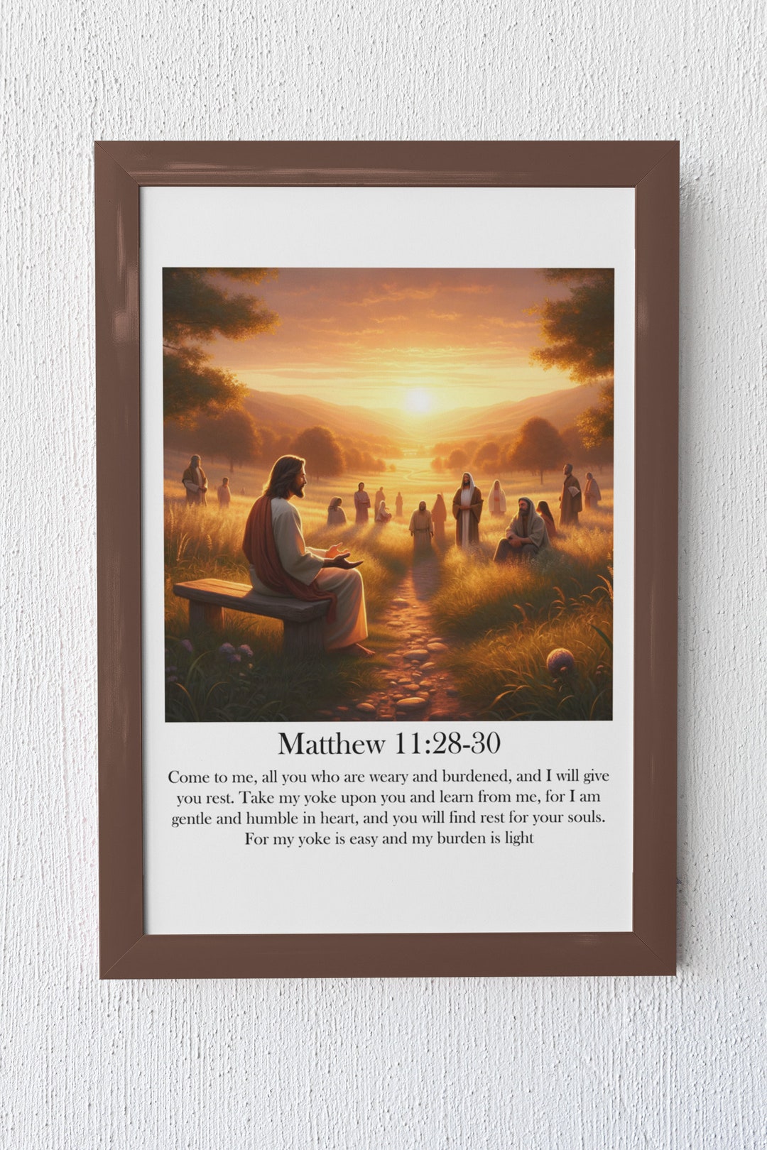 Matthew 11:28-30 Printable Art, I Will Give You Rest, Bible Verse Art ...