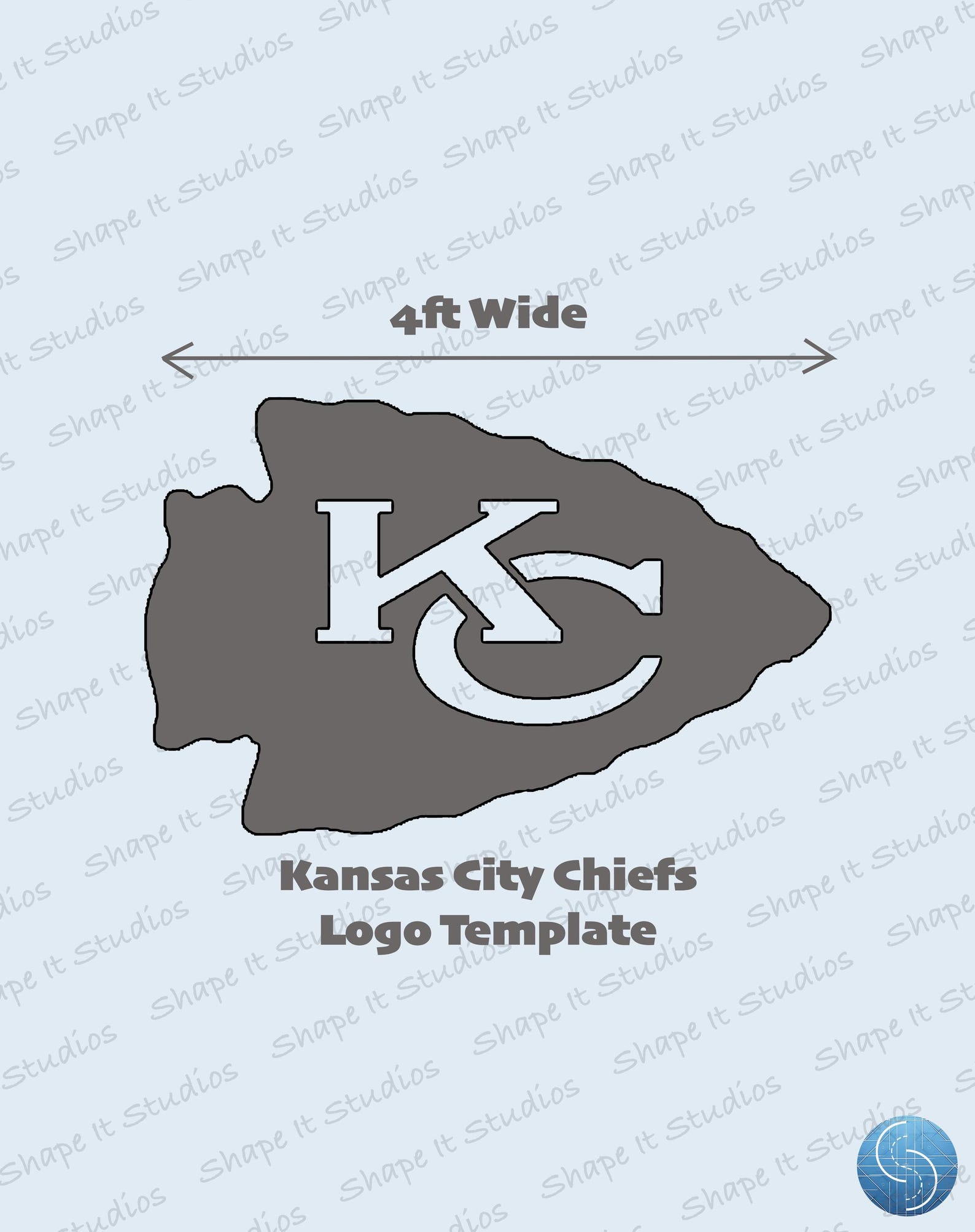 4ft Kansas City Chiefs Logo. Printable Trace-and-cut Template for DIY ...
