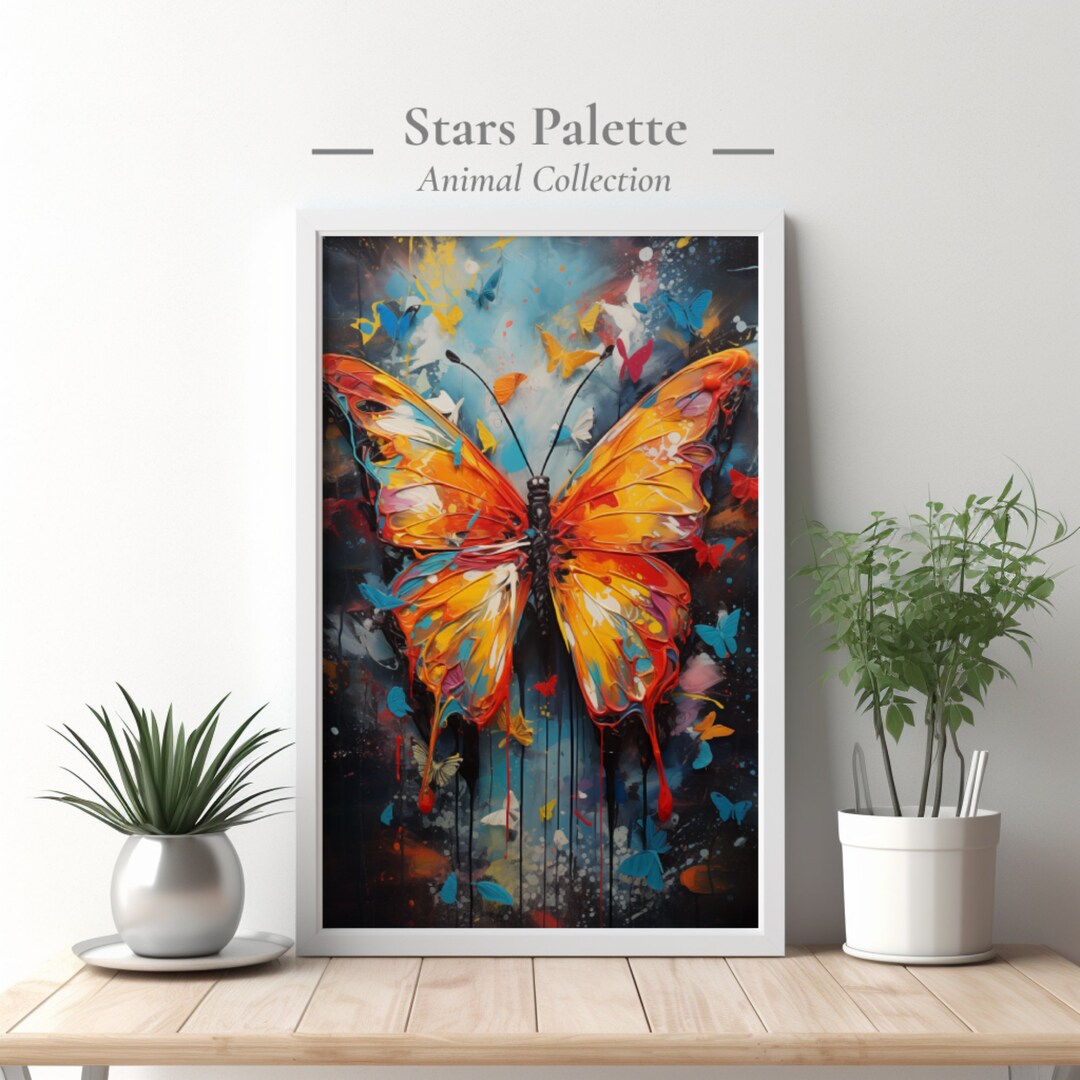 Printable Colorfull Butterfly Modern Art Digital Painting - Etsy