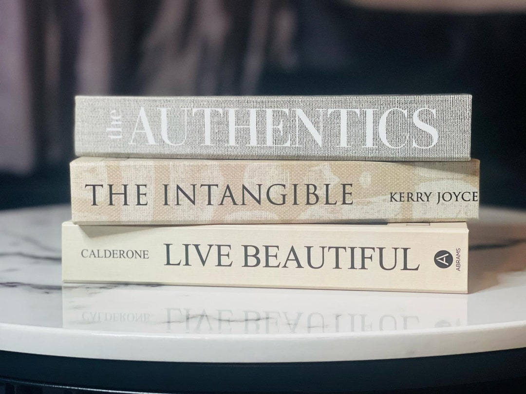 Decorative Neutral Luxury Openable Book Box, Book Box, Coffee Table ...