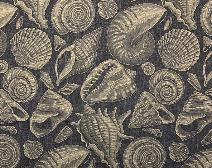 Seashell Tapestry Fabric Woven Upholstery Fabric by the Yard Shell Art ...