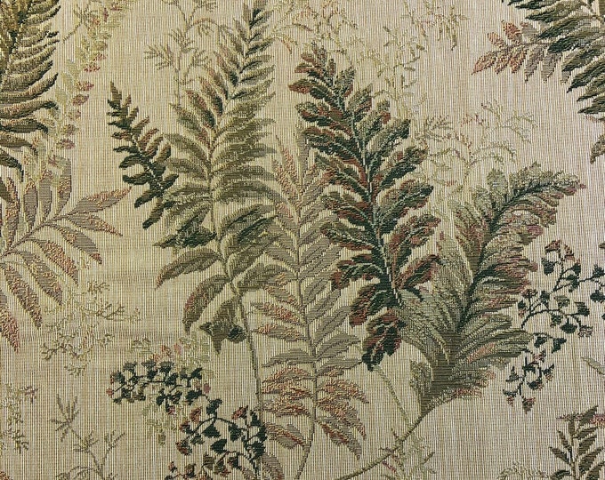 Ferns and Flora Tapestry Fabric Floral Upholstery Fabric by the Yard ...