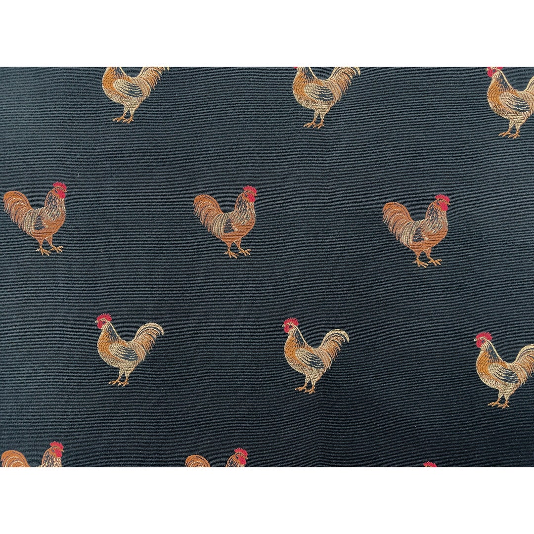 1 Yard REMNANT Rooster Upholstery Fabric Tapestry Fabric With Roosters ...