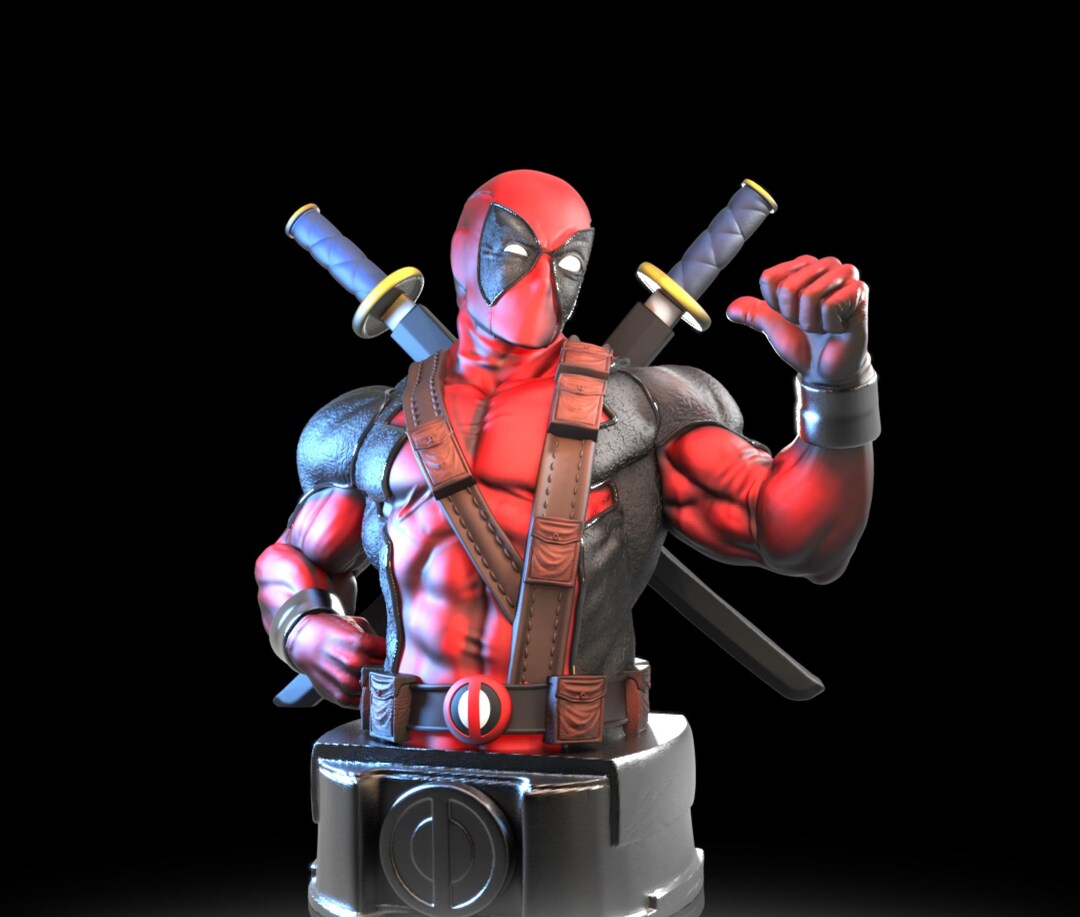 Deadpool Bust Marvel Quality STL File, 3D Digital Printing STL File for ...
