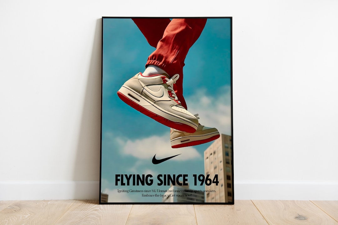 Old Retro Nike Poster, Vintage Poster, Nike Sneaker Poster, Vintage ...