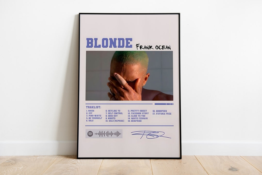 Frank Ocean Poster, Blond Album Poater, Frank Ocean Wall Art, Music ...