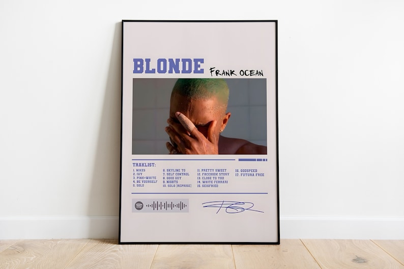 Frank Ocean Poster, Blond Album Poater, Frank Ocean Wall Art, Music ...