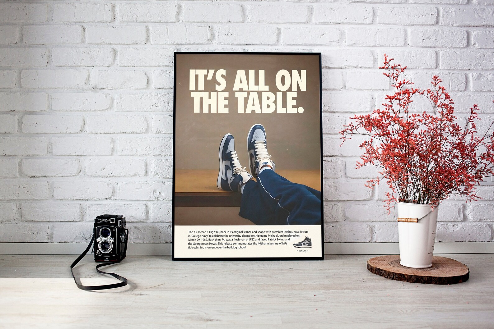 Air Jordan 1 High '85 College Navy Poster, Old Retro Nike Poster ...