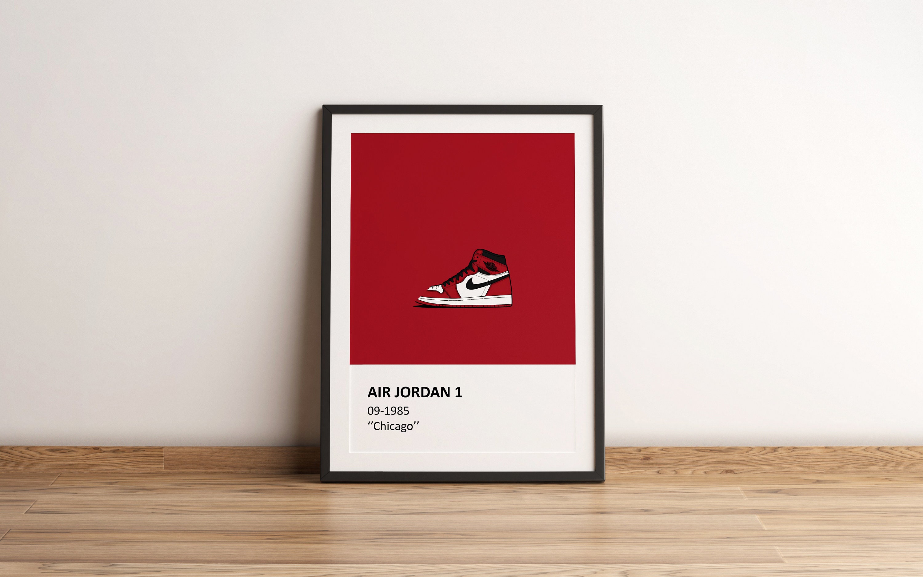 Air Jordan 1 Chicago Poster, Red Air Jordan 1 Shoe Poster, Sneaker ...