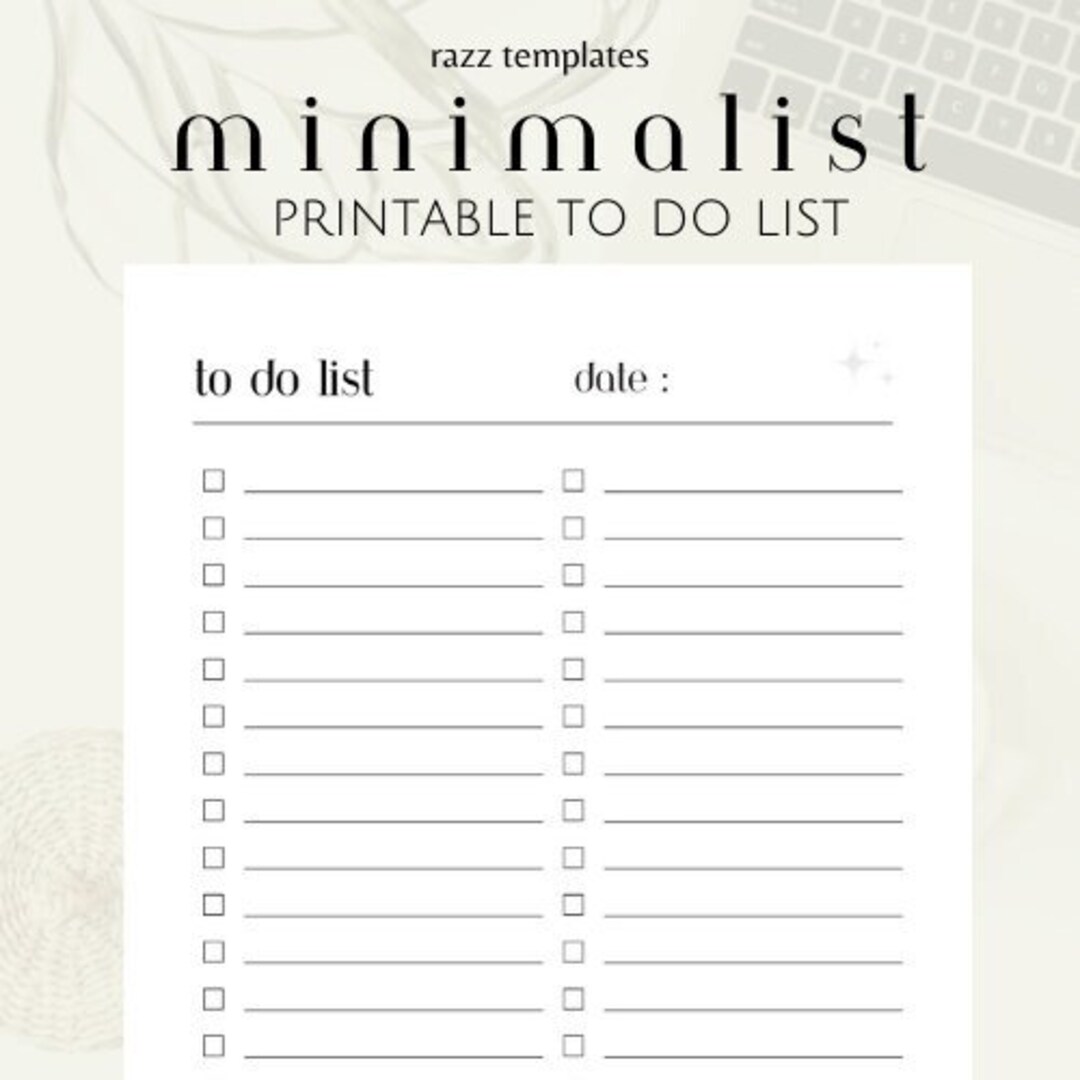 Printable Minimalist to Do List - Etsy