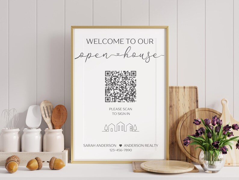 Open House QR Code Sign-in Sheet Template (digital Download) - Etsy