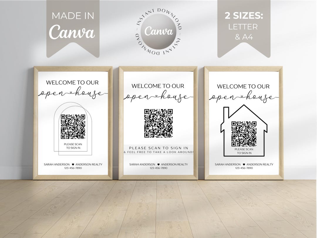 Open House QR Code Sign-in Sheet Template (digital Download) - Etsy