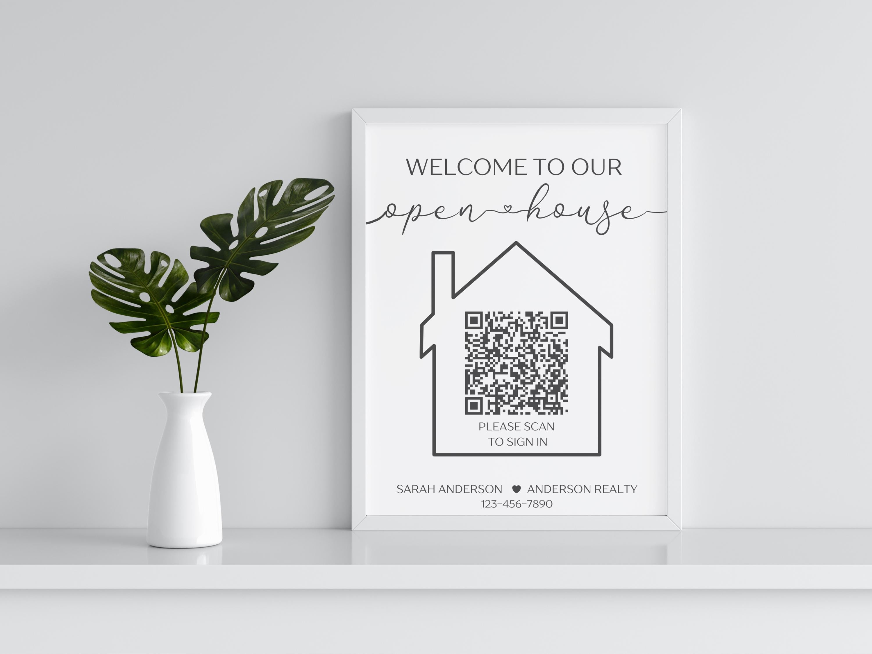 Open House QR Code Sign in Sheets | Open House Form | Real Estate QR ...