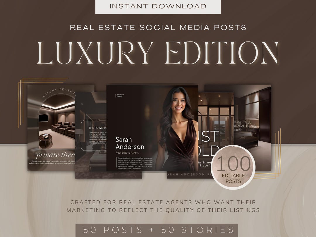 Luxury Real Estate Social Media Posts | Luxury Realtor IG Posts | Canva ...