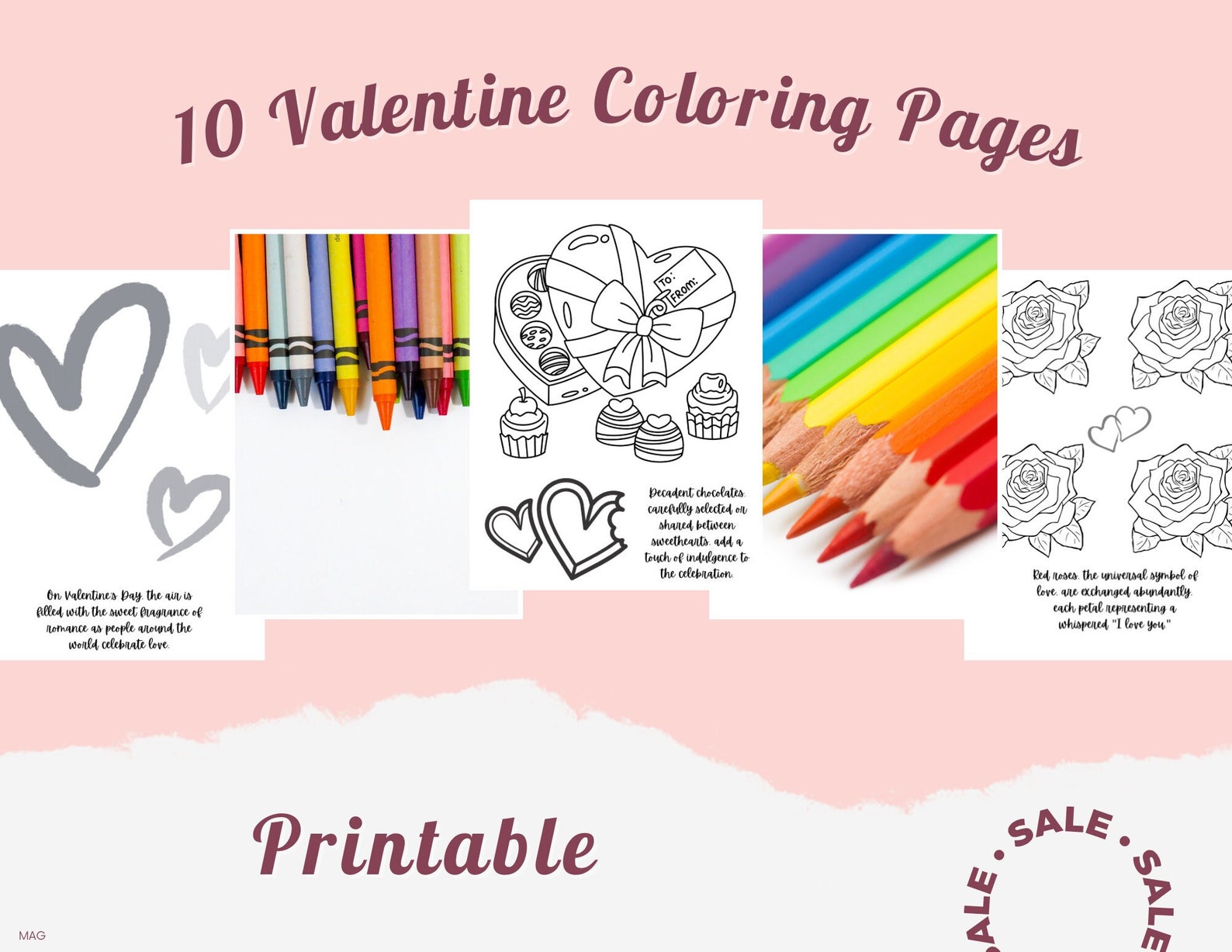 Printable Valentine's Day Coloring Pages - Instant Download - Etsy