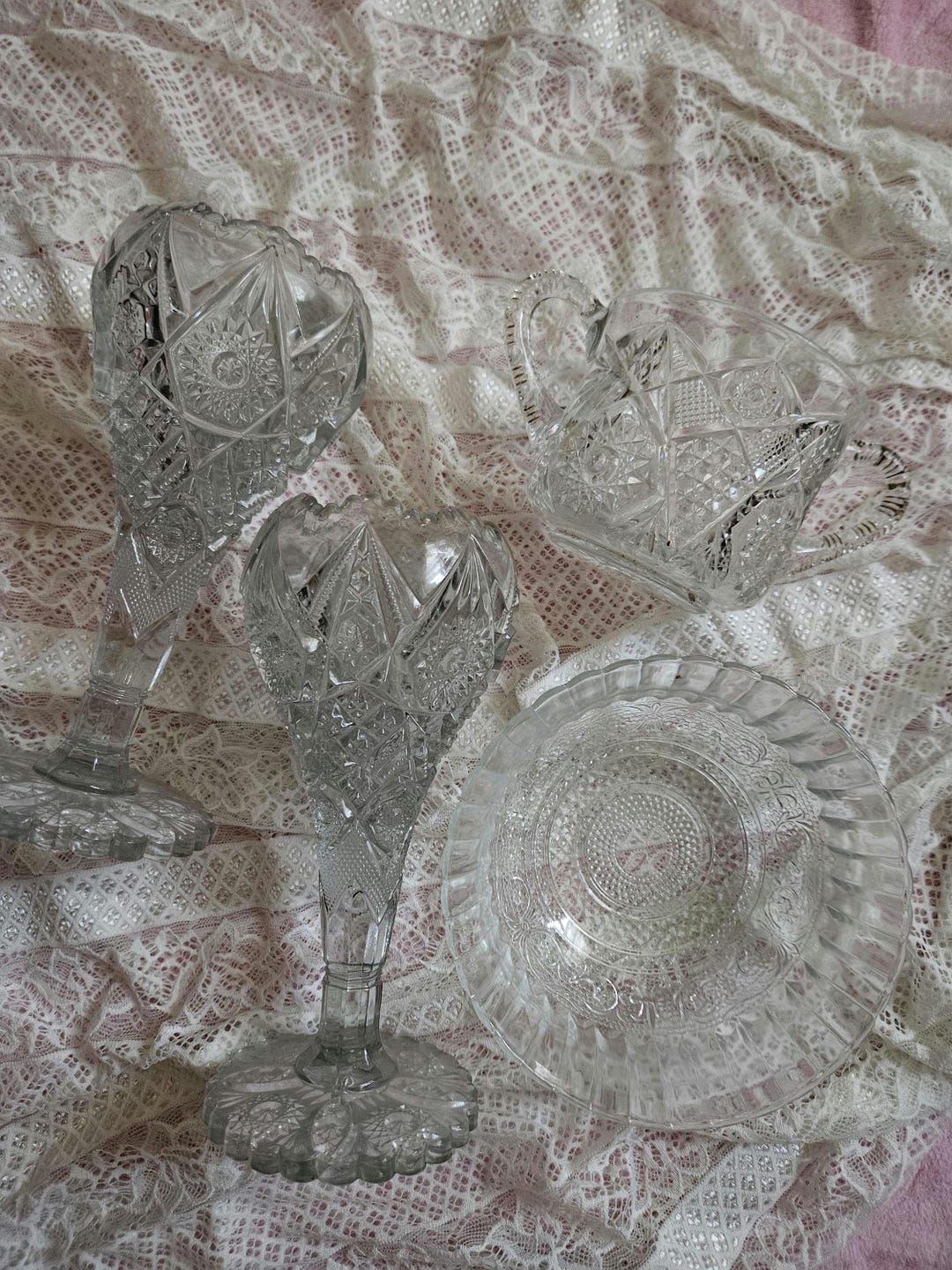 Victorian EAPG Glass Crystal Cut Bowls Lot - Etsy