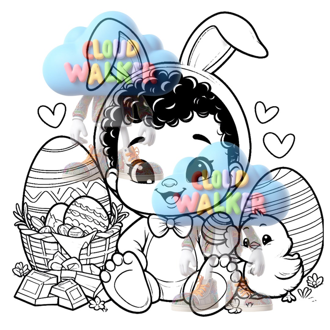 Kids Easter Coloring Shirt, Easter, Coloring Shirt PNG JPG - Etsy