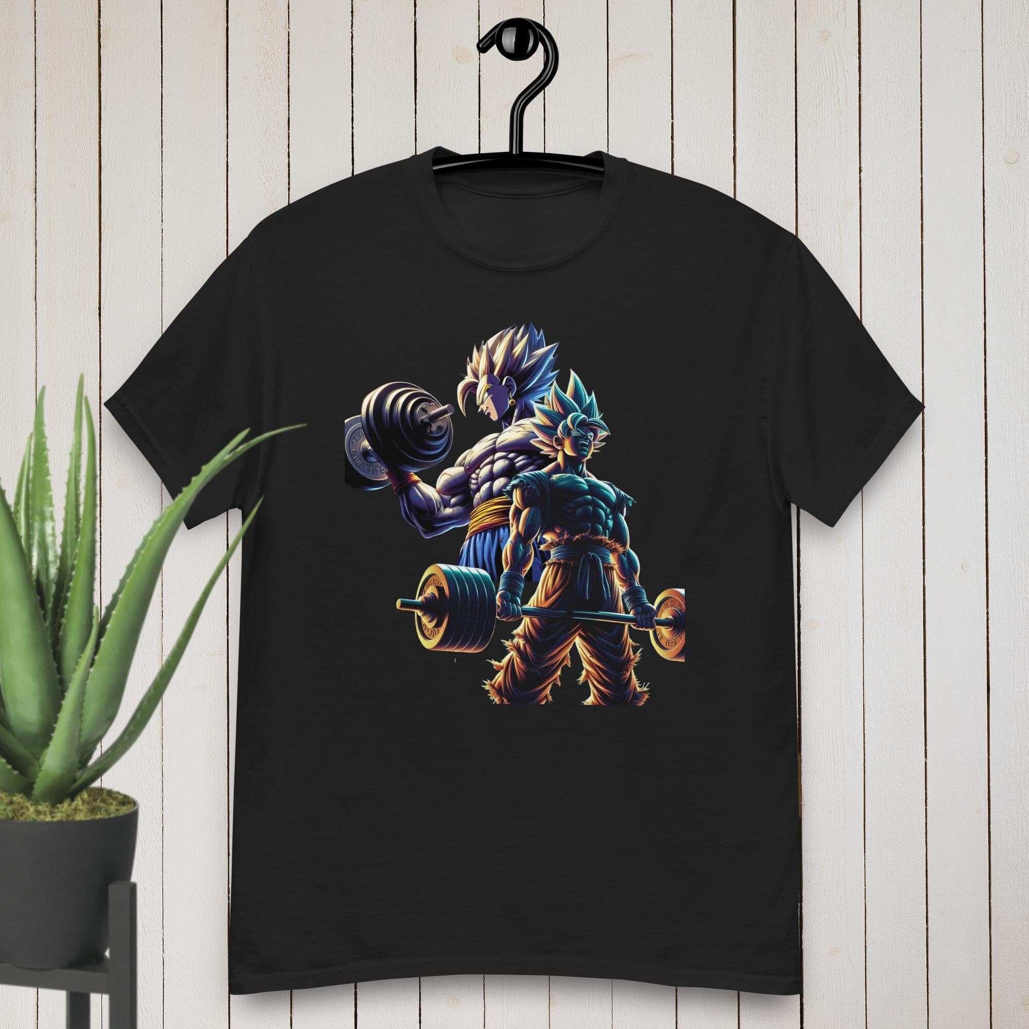 Epic Saiyan Strength Unleashed T-shirt Vegeta's Bicep Curl & Goku's ...
