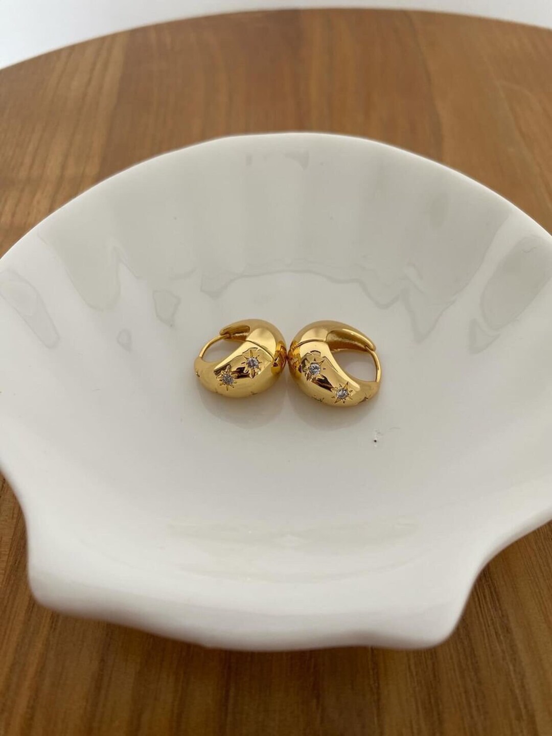 Chunky Gold Hoop Earrings, Thick Gold Hoop Earrings, Thick Gold Hoops ...