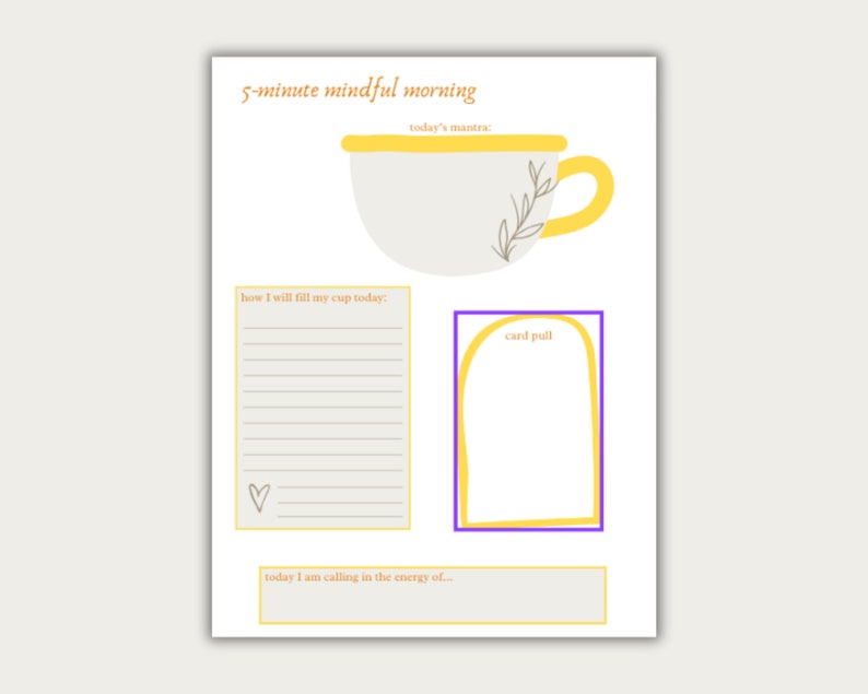 5-minute Journal Template | Printable Morning Pages | Mindfulness ...