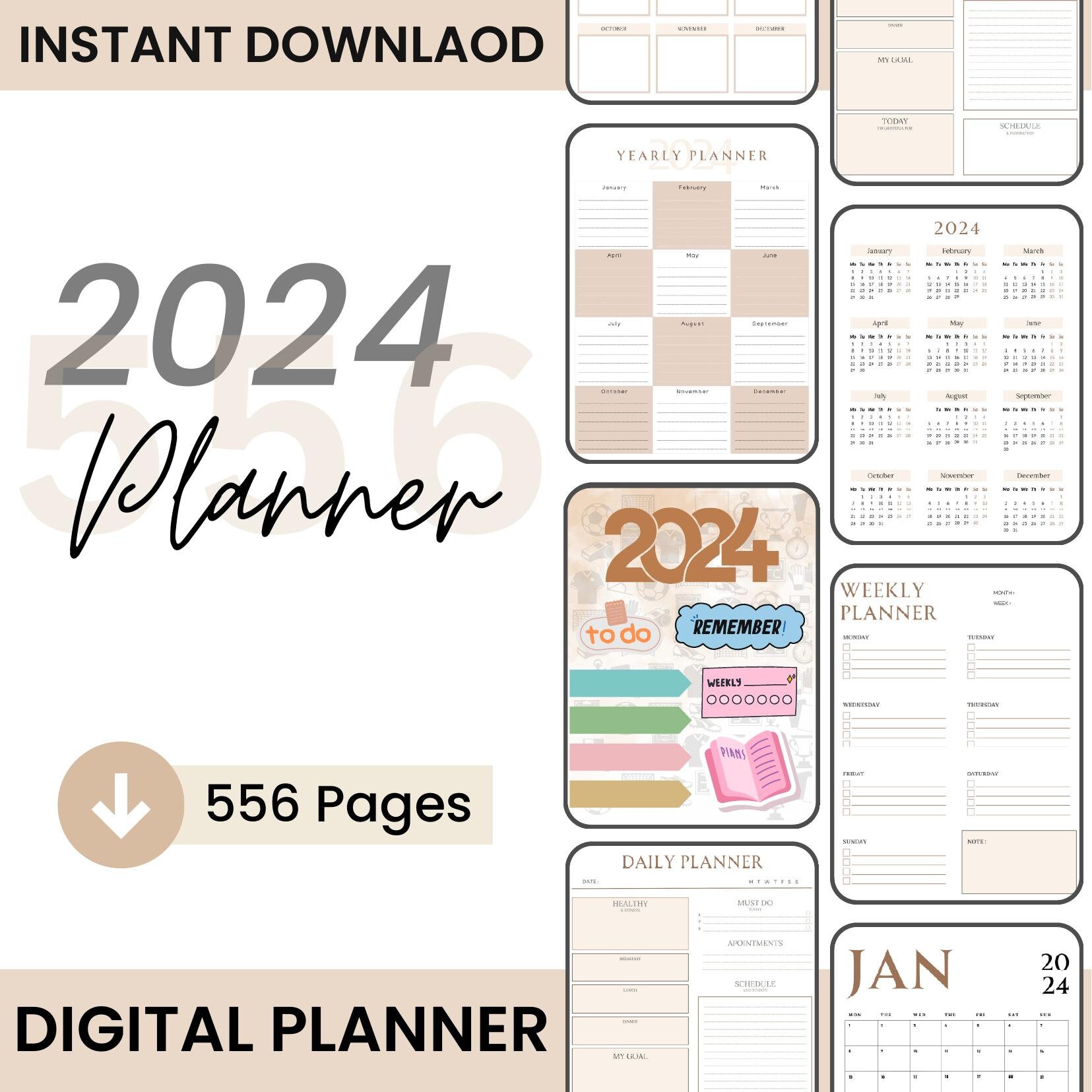 Digital Planner 2024 / Minimalist Digital Planner / Pritable Planner ...