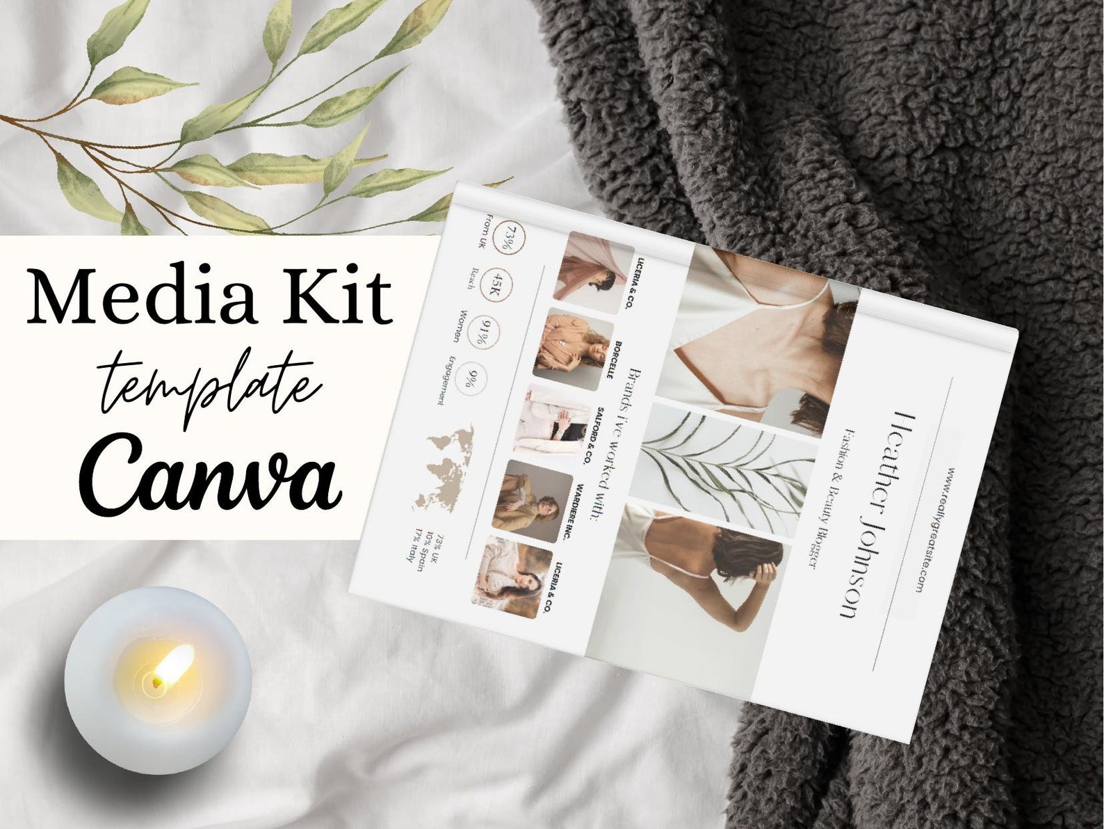 2 Page Media Kit / Canva Template / Instagram / Influencer / Blogger ...