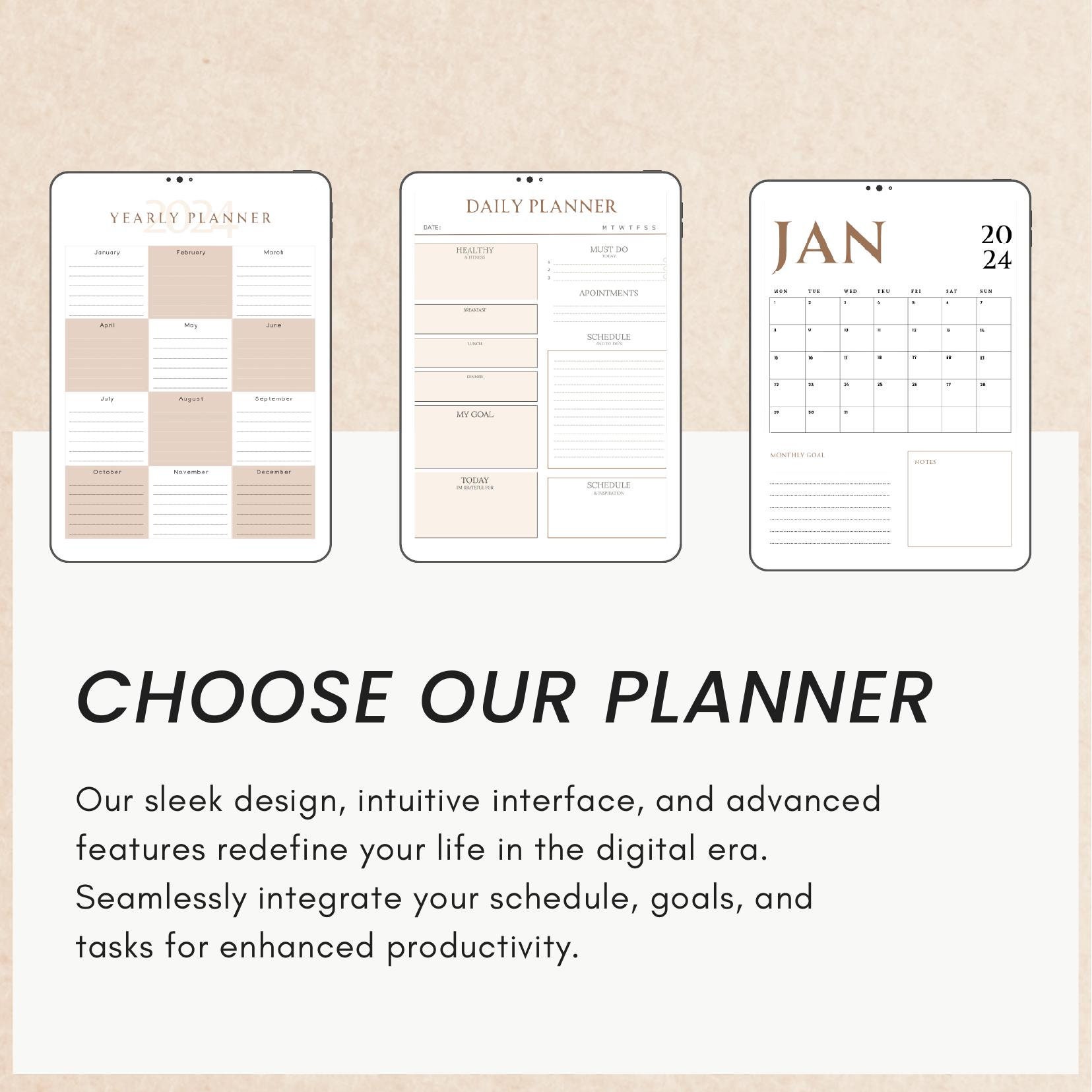 Digital Planner 2024 / Minimalist Digital Planner / Pritable Planner ...