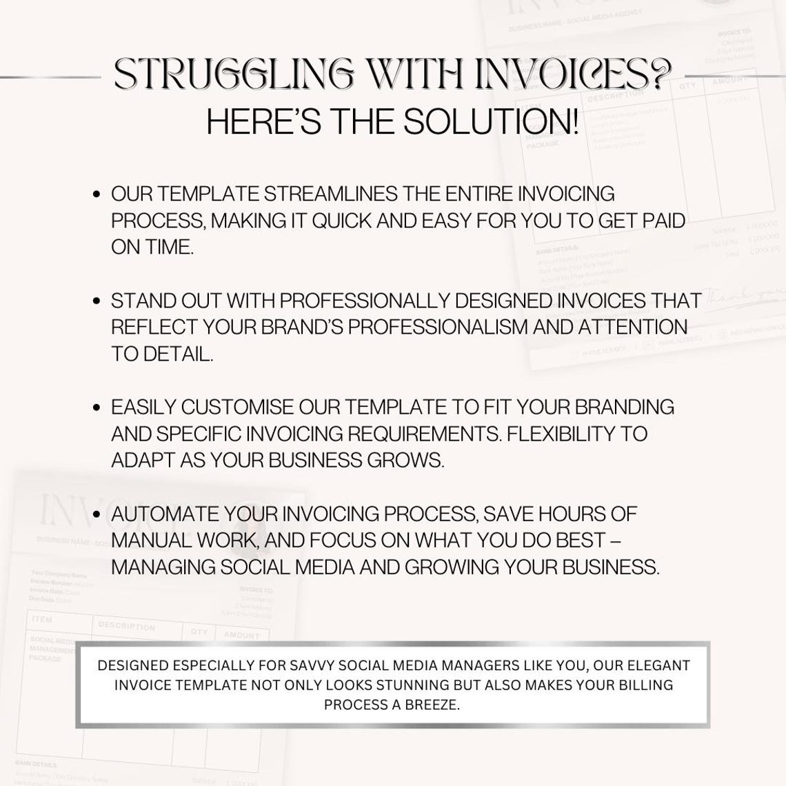 Silver Invoice Template | Editable Freelance Social Media Manager ...