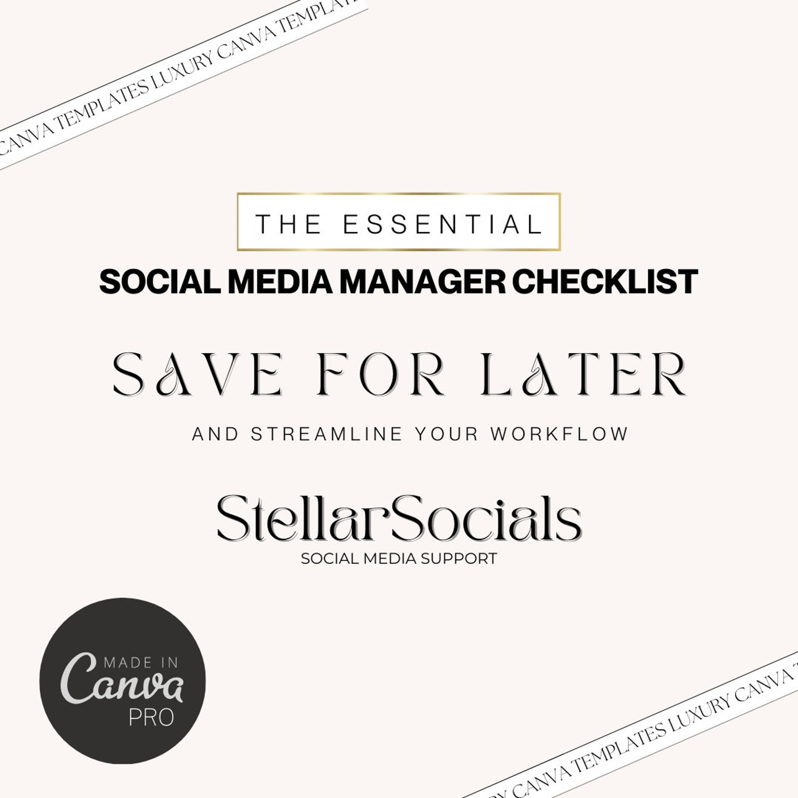Editable Social Media Manager Checklist | Printable Checklist | Daily ...