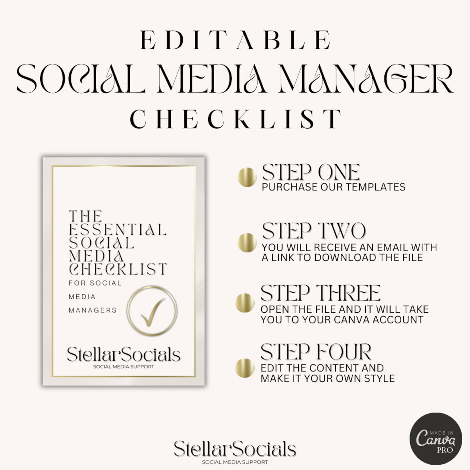 Editable Social Media Manager Checklist | Printable Checklist | Daily ...