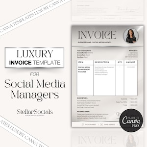 Silver Invoice Template | Editable Freelance Social Media Manager ...