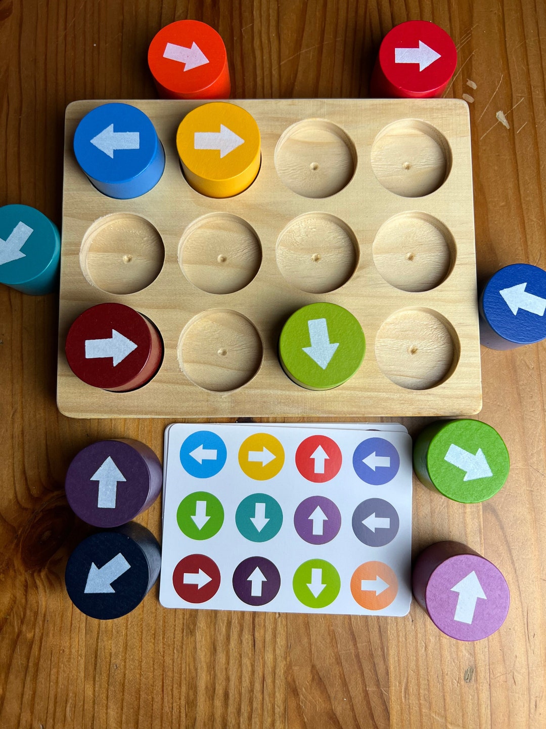 Montessori Matching Game "arrows" Sorting Fine Motor Skills Educational ...