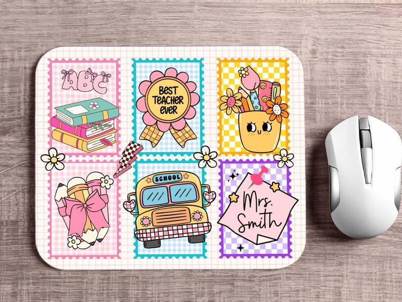 Teacher Mousepad PNG for Back to School, Teacher Custom Name, Custom ...