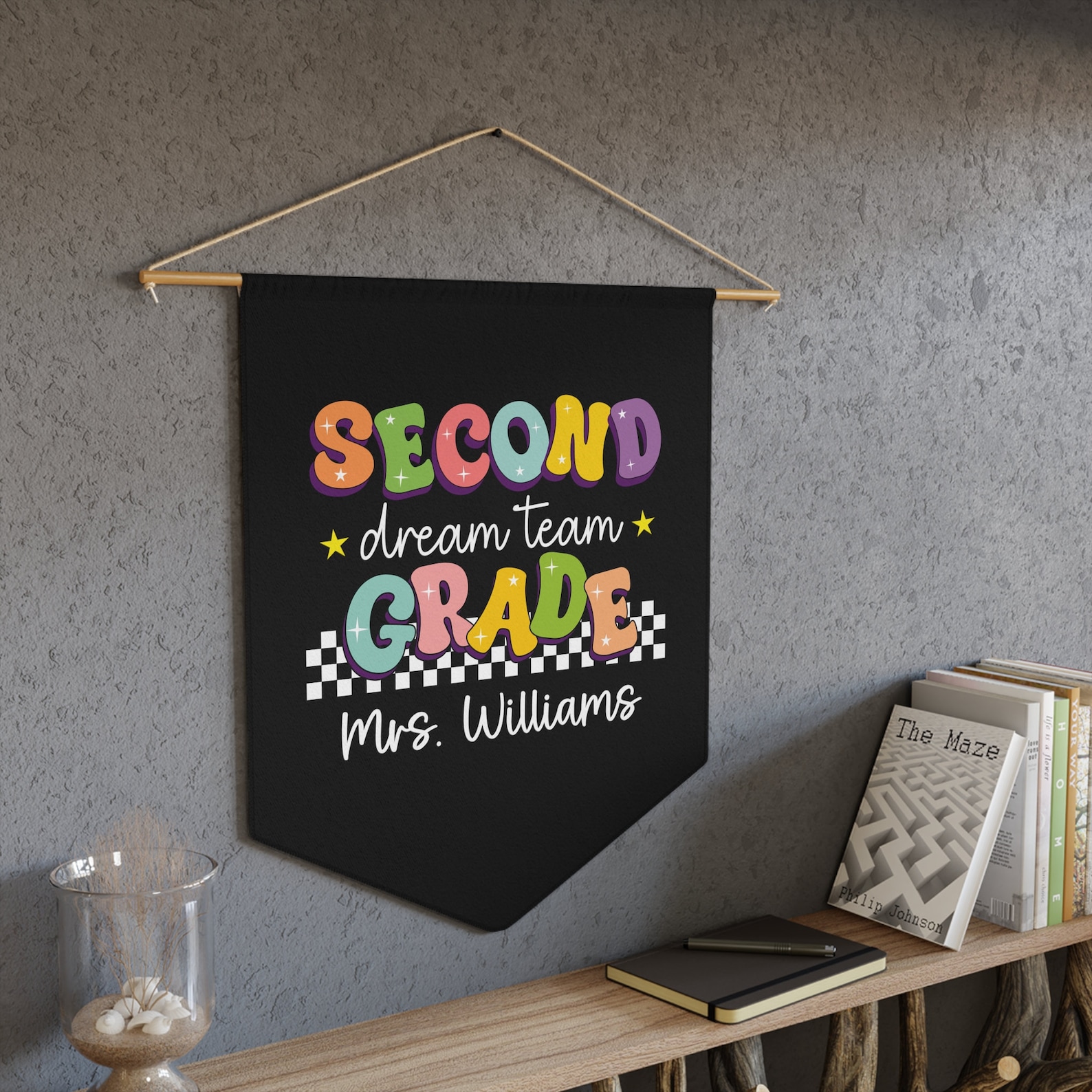Custom Second Grade Dream Team Pennant Back to School Decoration Hello ...