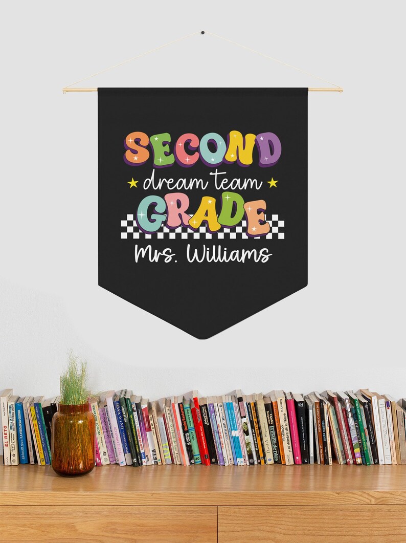 Custom Second Grade Dream Team Pennant Back to School Decoration Hello ...