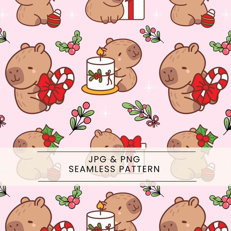 Capybara Pink Background - Etsy