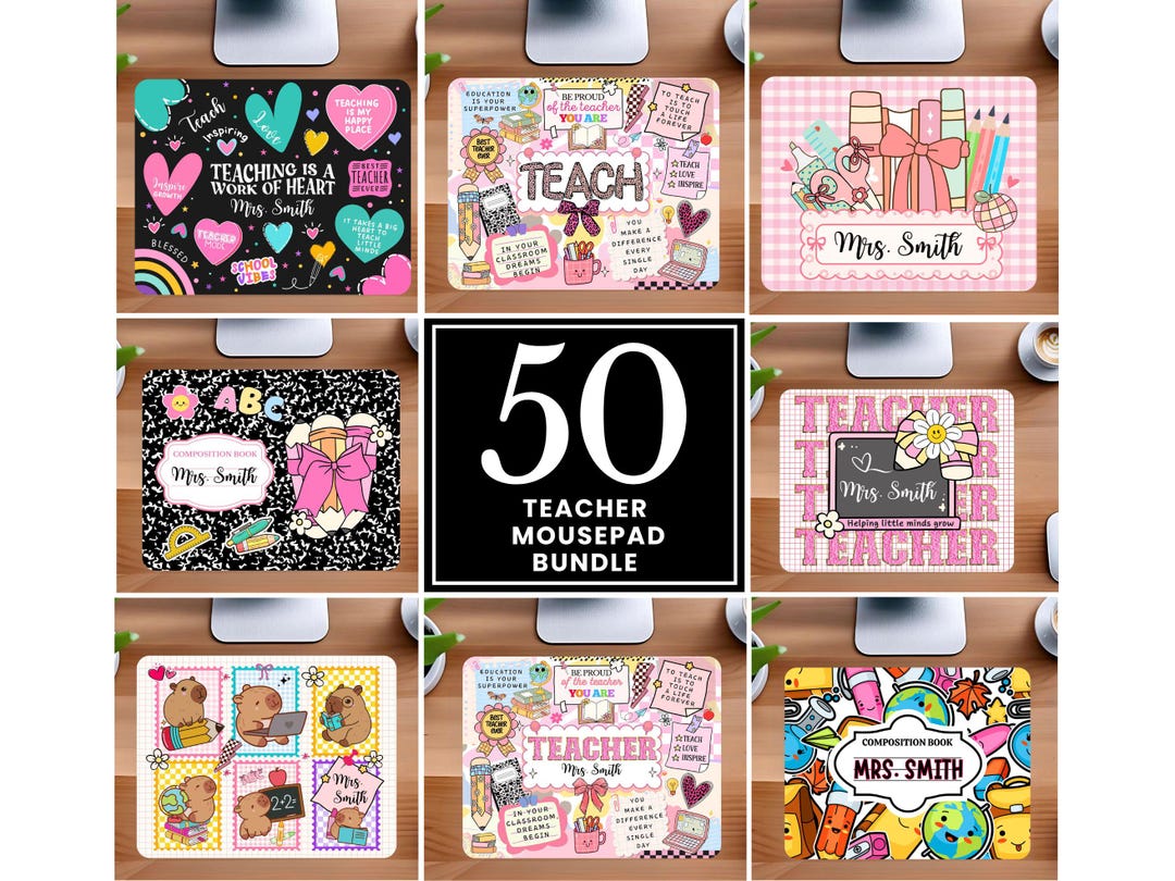 Teacher Bundle, Teacher Mousepad, Teacher Personalized Gifts, Teacher ...