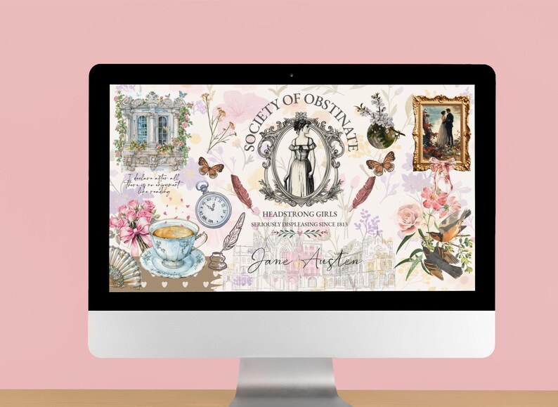 Jane Austen Desktop Wallpaper Collage, Society of Obstinate Headstrong ...