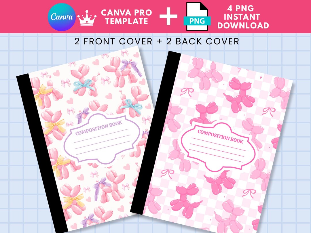 Personalized Composition Notebook Cover, Canva Templates, Composition ...