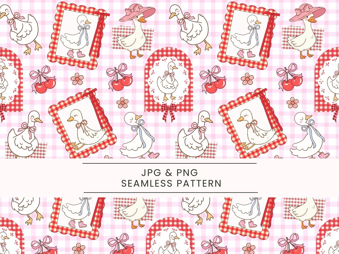 Silly Goose Seamless Pattern, Vintage Thrifted Geese, Retro Goose, Cute ...