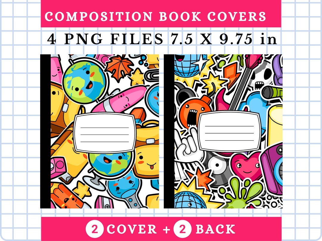 Personalized Composition Notebook Cover, Back to School, Cute Book ...