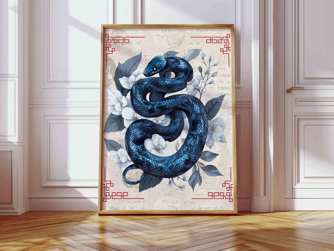 Snake Wall Art Year of the Snake Poster Print, 48th Birthday Gift ...