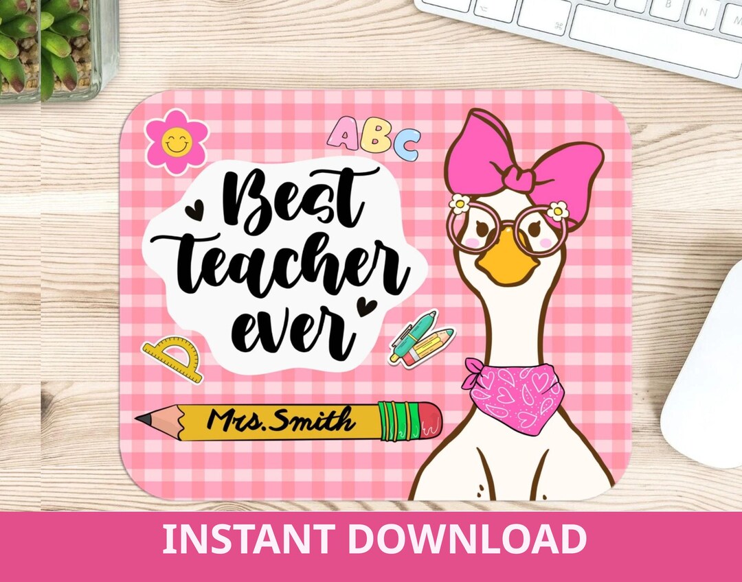 Mousepad Teacher Png, Best Teacher Ever, Custom Teacher Gift, Mouse Pad ...