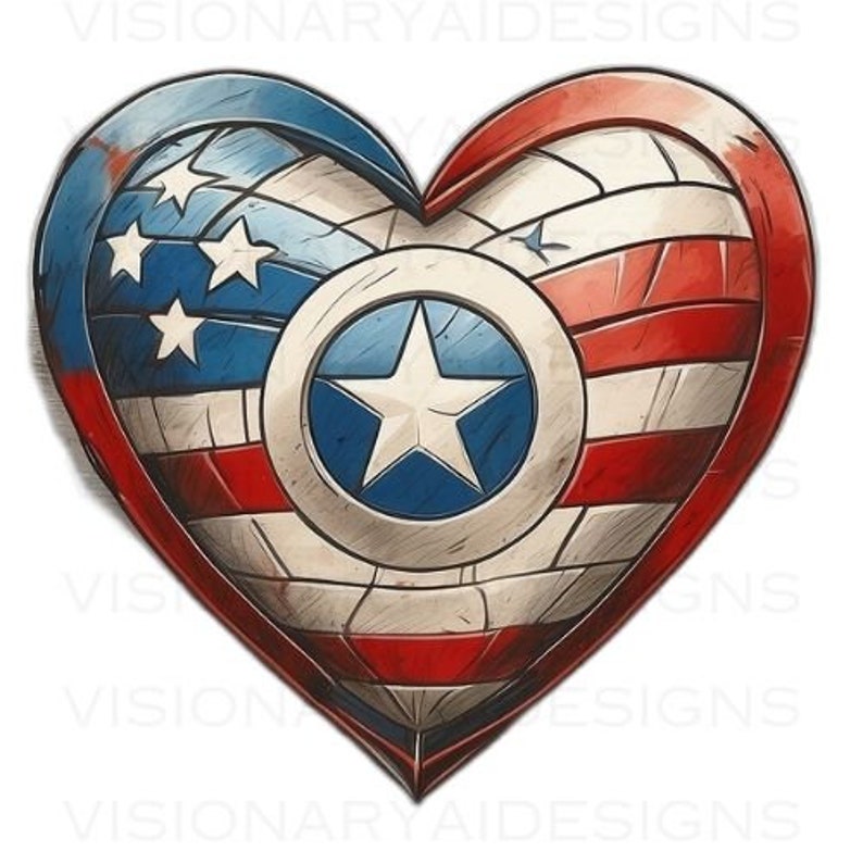 Captain America Heart, Instant Download SVG, PNG, JPG - Etsy