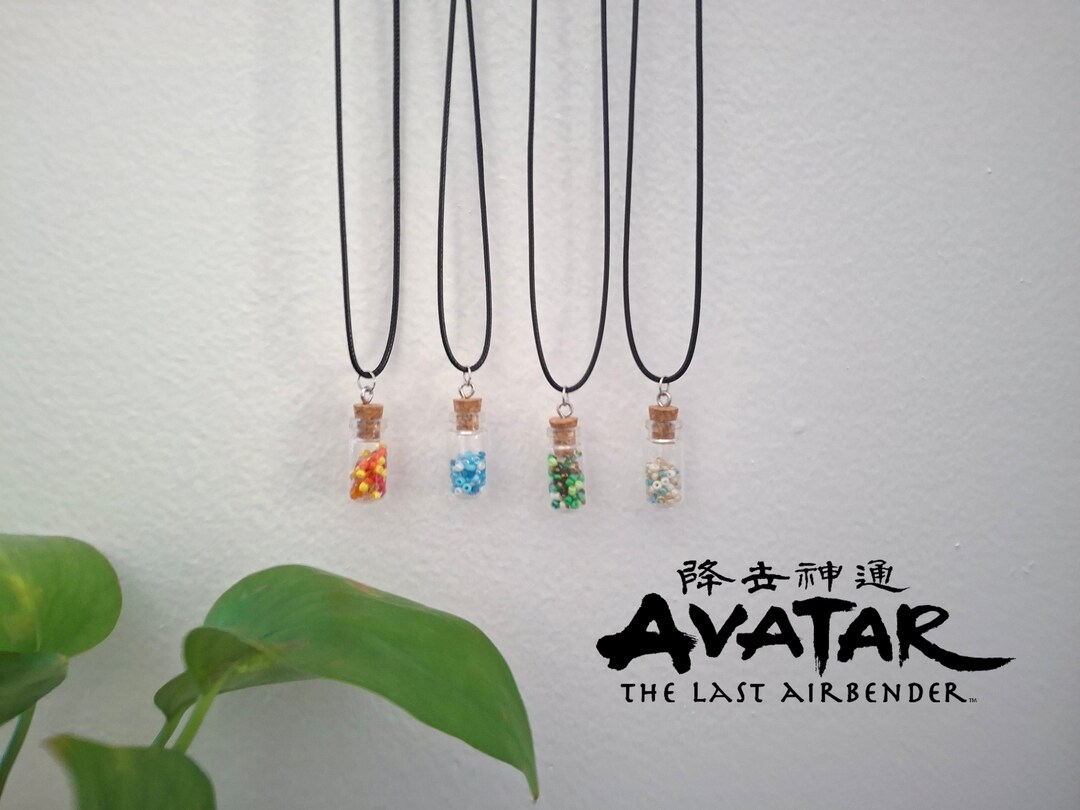 18" Avatar: the Last Airbender Beaded Small Bottle Leather Necklace ...