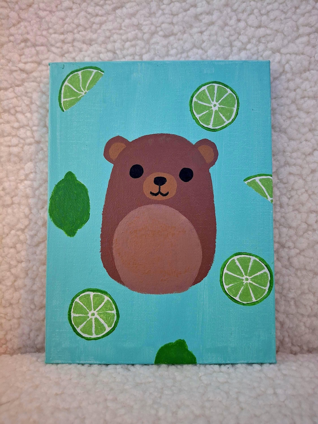 Lime Bear Squishmallow Painting 8x10 Wall Decor | Cute Aesthetic Wall ...