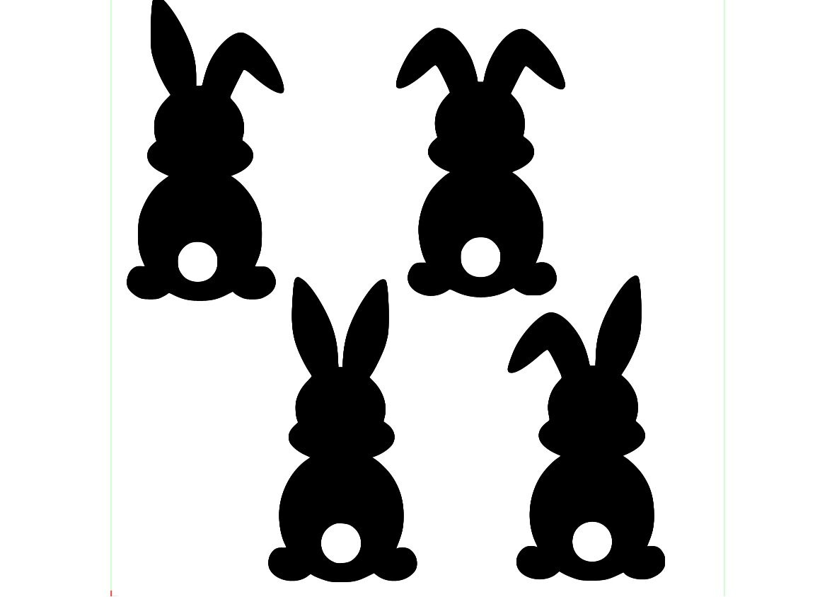 Easter Bunny Silhouette SVG File Pack - Etsy