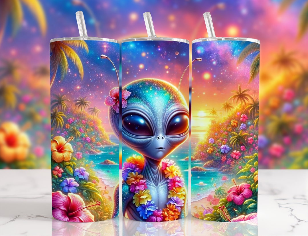 Alien Tumbler Wrap 20oz Skinny Tumbler Sublimation Design Digital ...